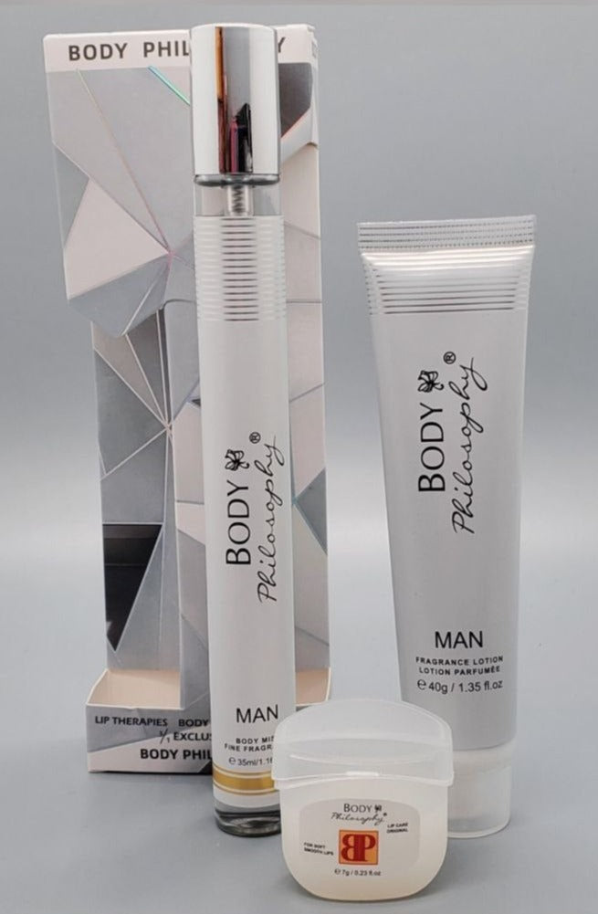 SET TUBO BODY PHILOSOPHY MAN EDP 35ML, CREMA 40G, VASELINA 7G